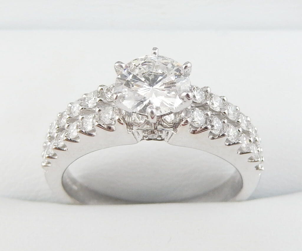 Double Diamond Band Engagement Ring Style#4273 - DiamondNet