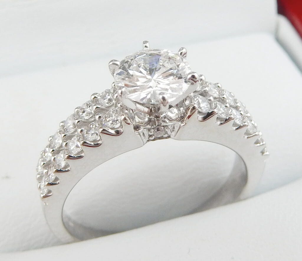 Double Diamond Band Engagement Ring Style#4273 - DiamondNet